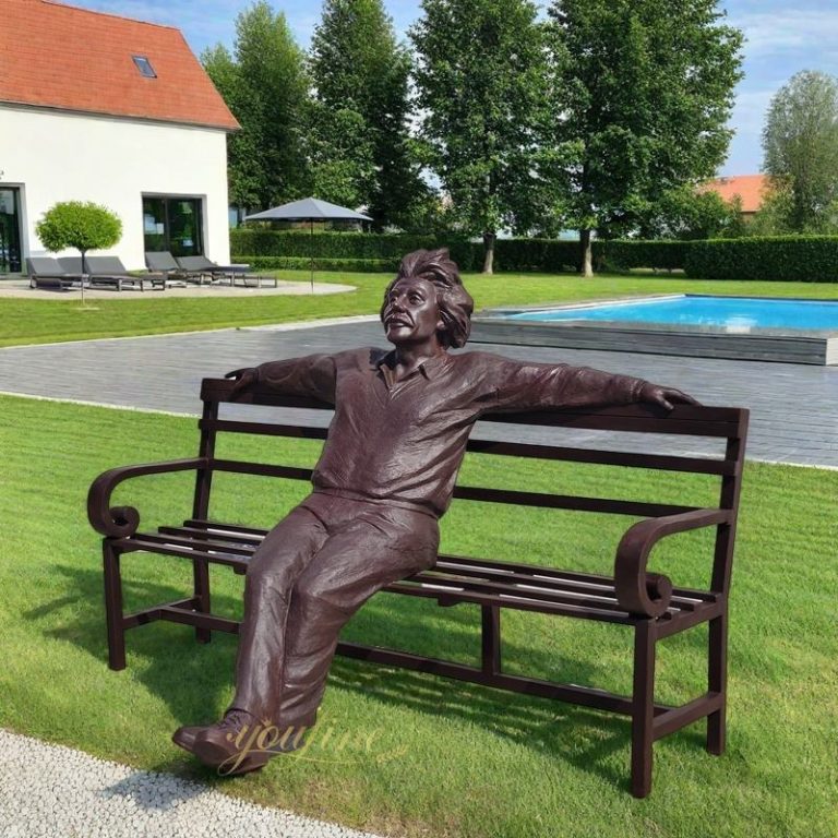 Albert Einstein Sitting on Bench Bronze Statue- Fine Art Bronze Animal ...