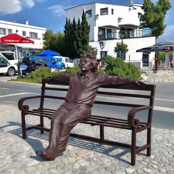 Albert Einstein Sitting on Bench Bronze Statue- Fine Art Bronze Animal/Military/Custom Statues ...
